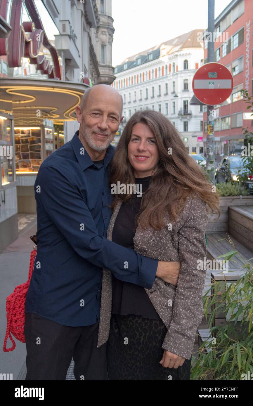 Jon GRIES, Hollywood actor, and his girlfriend at Filmcasino, in Vienna ...