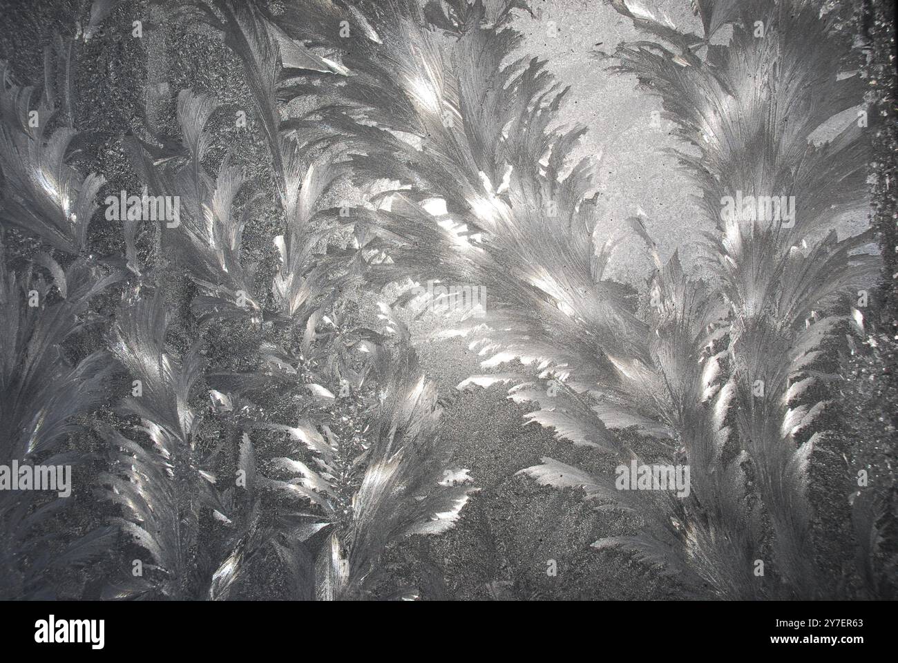 Photography of frost designs on a backlit window Stock Photo - Alamy