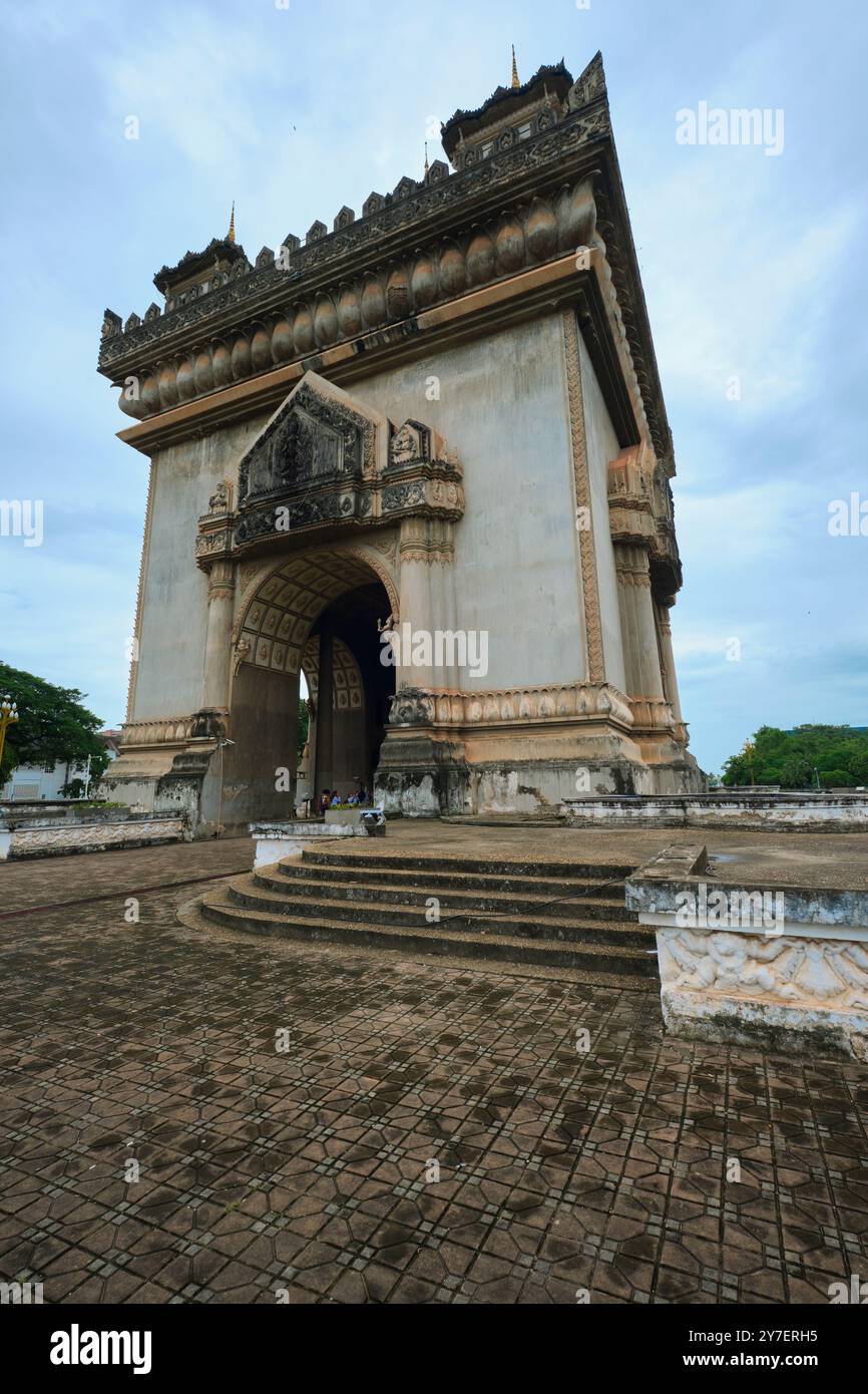 View of the war monument, looking like the Arc de Triomphe. At the ...