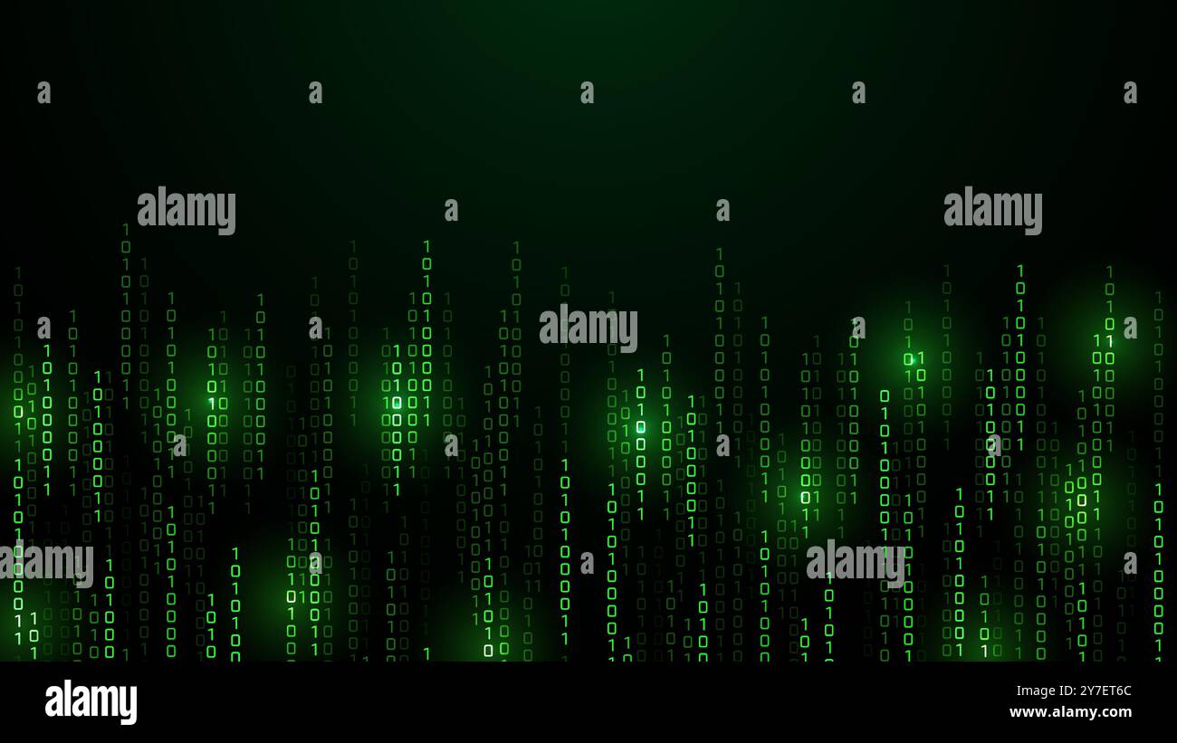Matrix vector digital code rain in a Matrix inspired futuristic style. Light Effect matrix ...