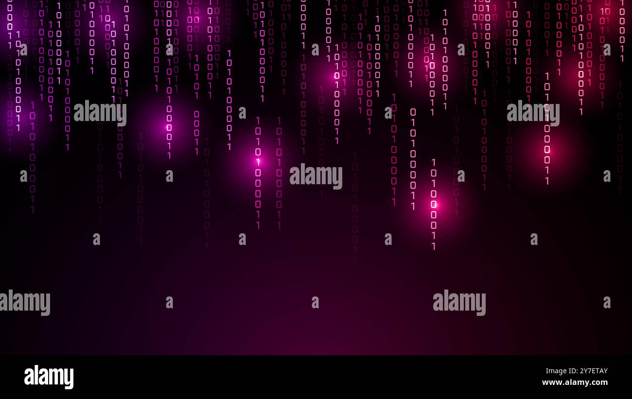 Matrix vector digital code rain in a Matrix inspired futuristic style. Light Effect matrix ...