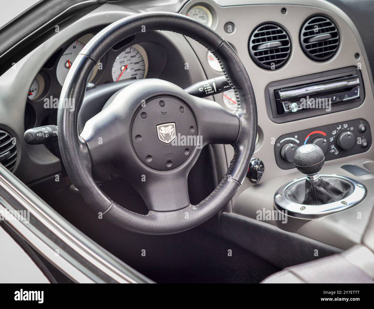 Dodge Viper steering wheel Stock Photo - Alamy