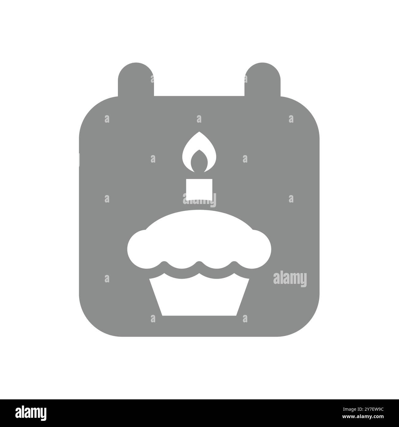 Birthday cupcake and calendar vector icon. Party event reminder symbol ...