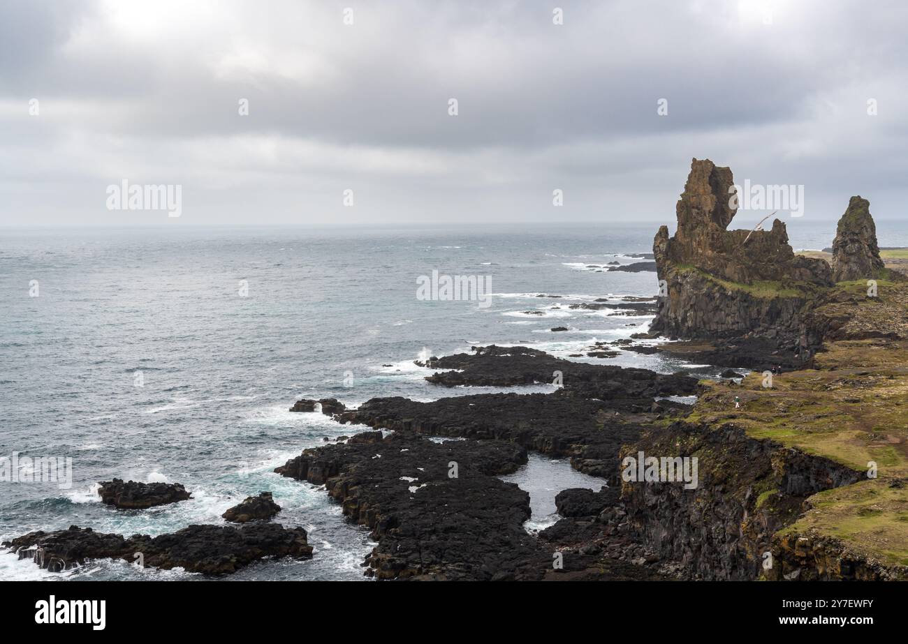 The Londrangar Basalt Cliffs (Hellnar) in Iceland on a Summer Day Stock ...