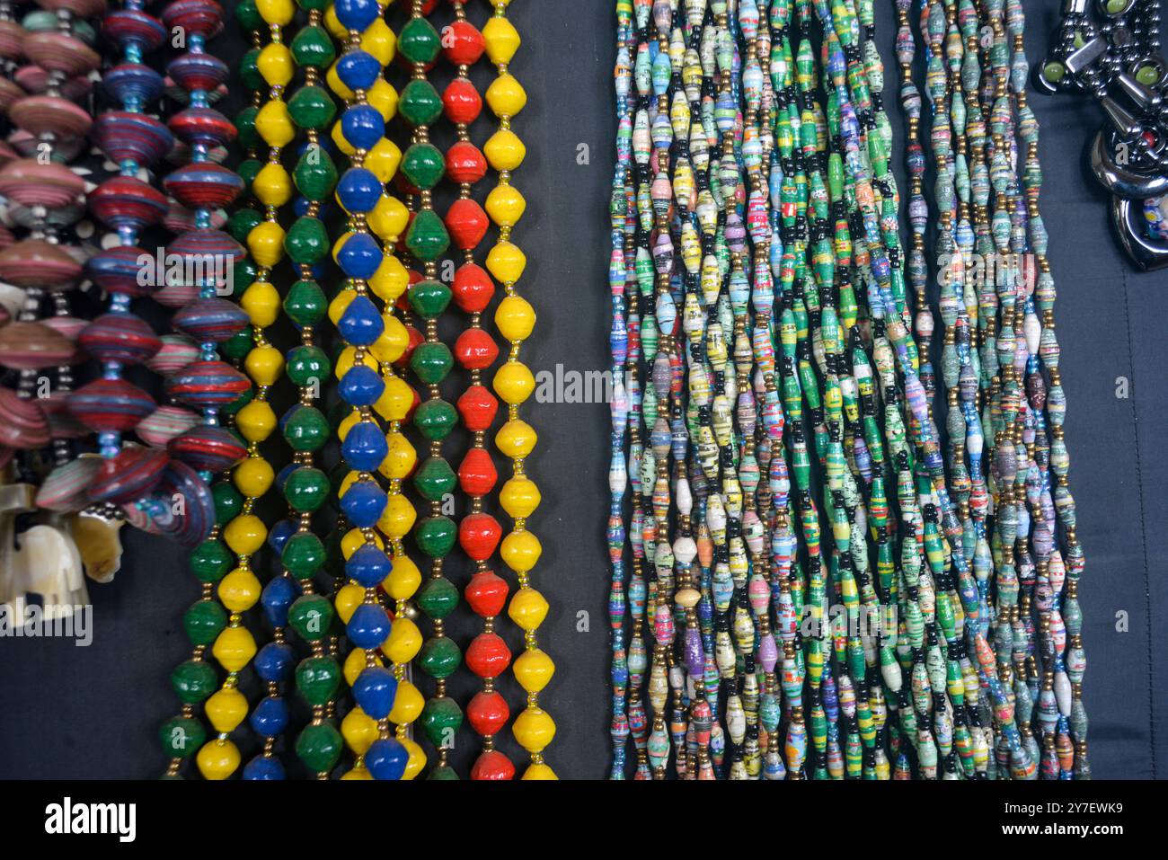 Beads in a craft shop at Uganda Equator Stock Photo - Alamy