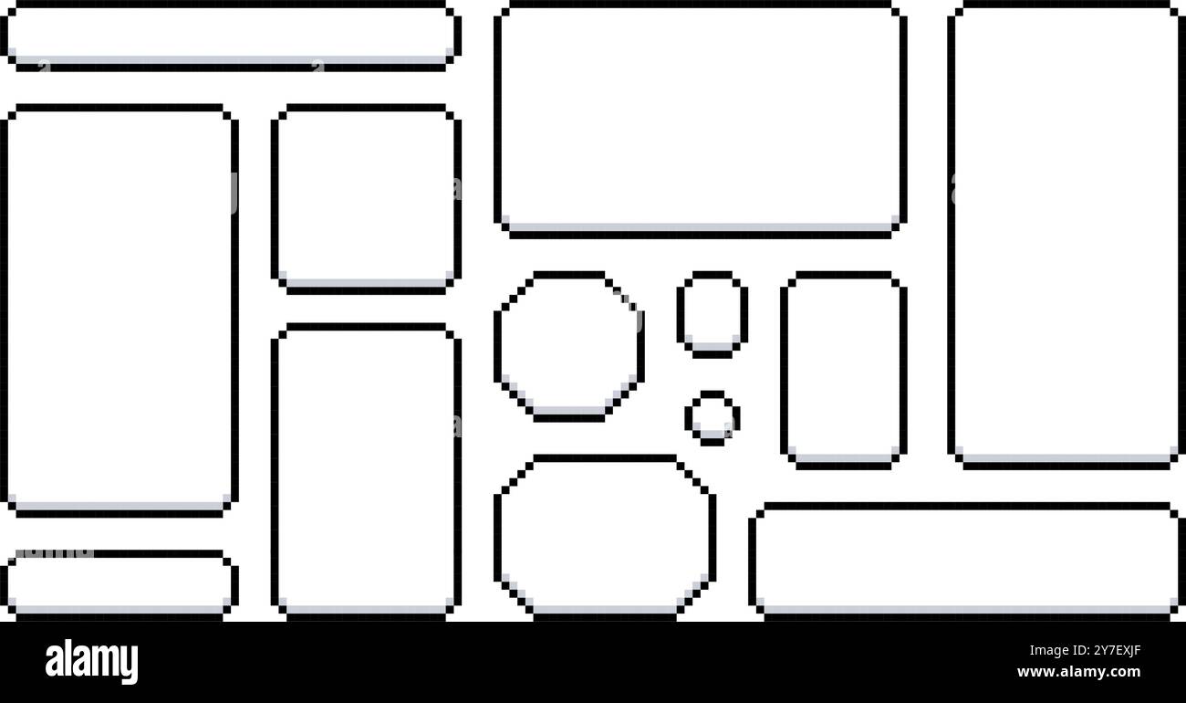 Pixel text frame. Pixel text box. Retro game chat frames. Message ...