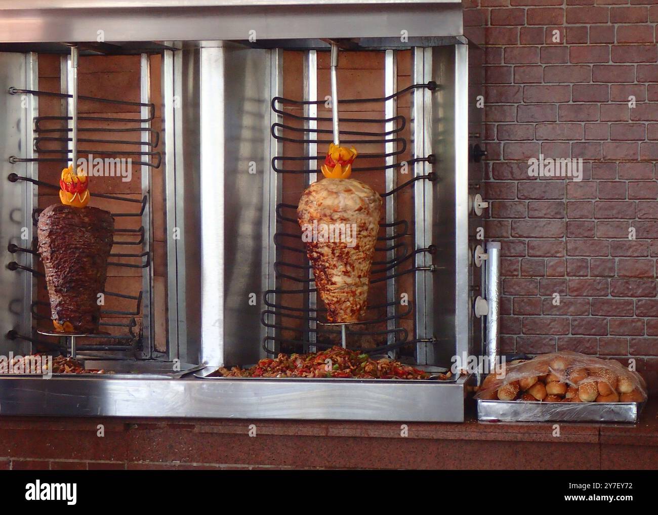 Rotating traditional gyros meat hi-res stock photography and images - Alamy