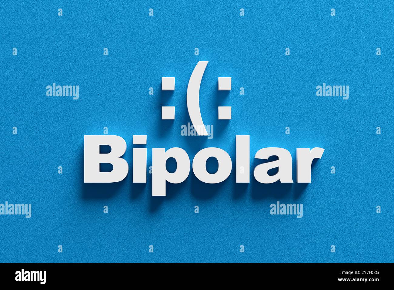 Bipolar disorder concept with a happy and sad emoticon, depicting mood ...