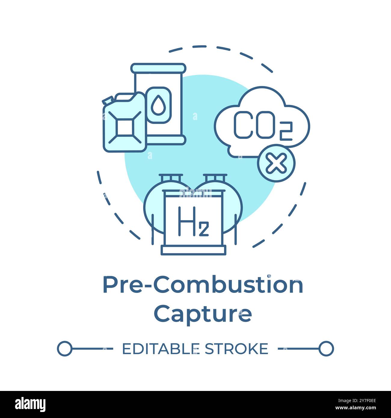 Pre-combustion capture soft blue concept icon Stock Vector Image & Art ...
