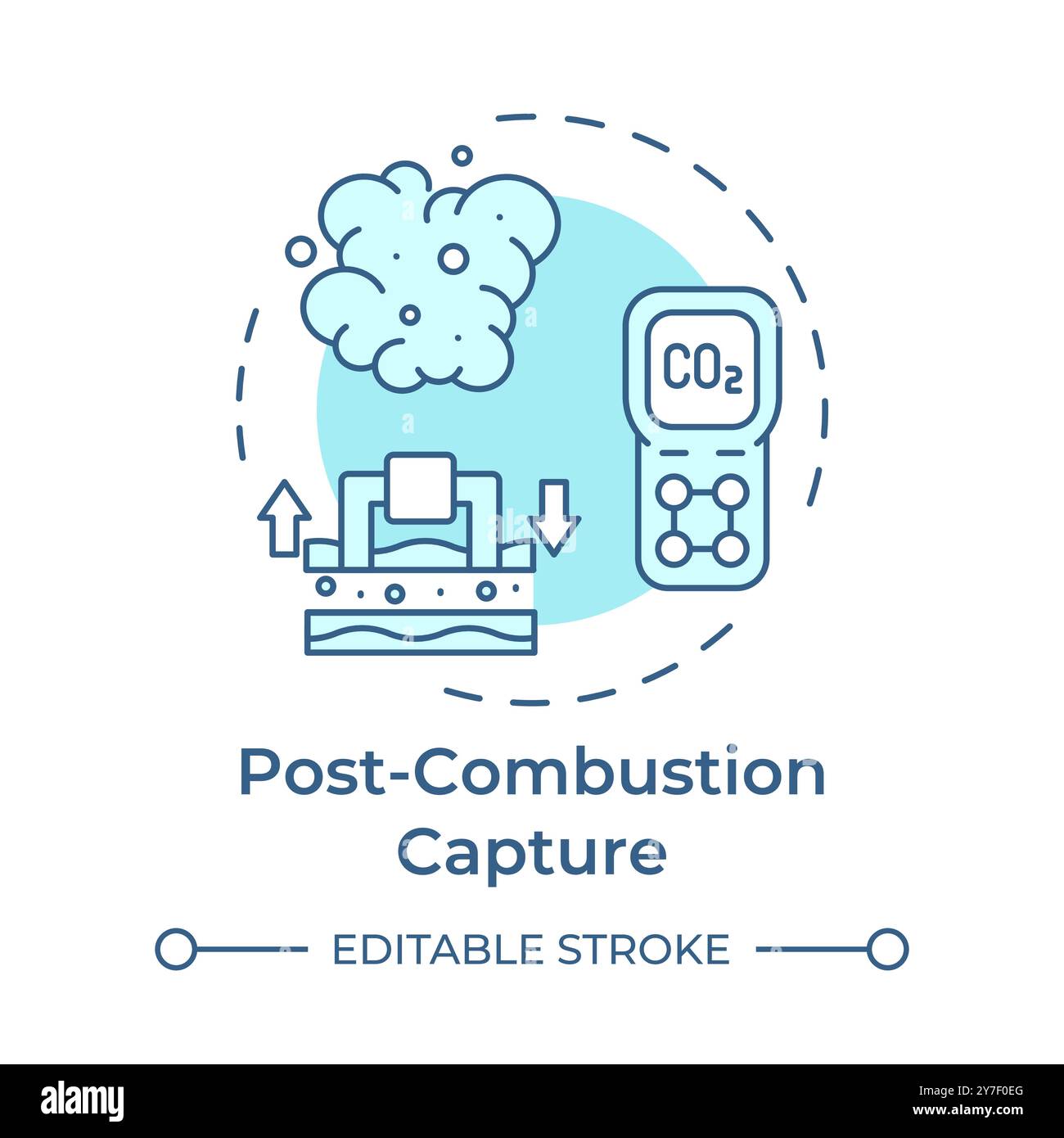 Post-combustion capture soft blue concept icon Stock Vector Image & Art ...