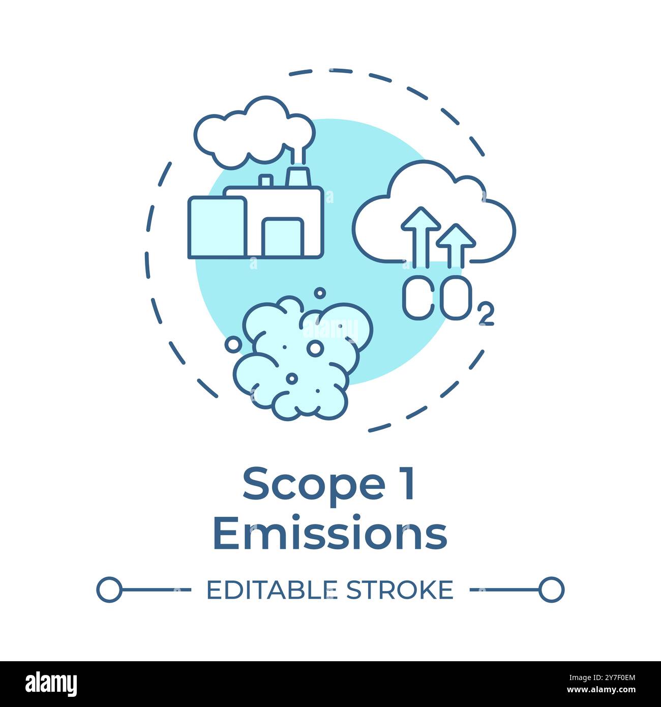 Scope 1 emissions soft blue concept icon Stock Vector Image & Art - Alamy