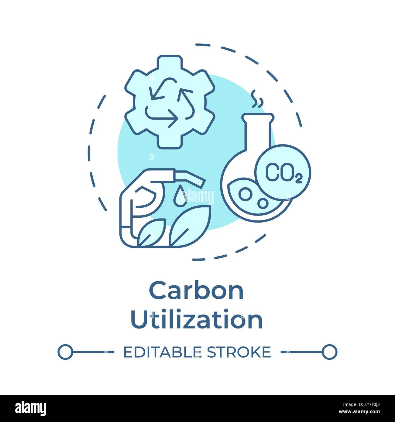 Carbon utilization soft blue concept icon Stock Vector Image & Art - Alamy