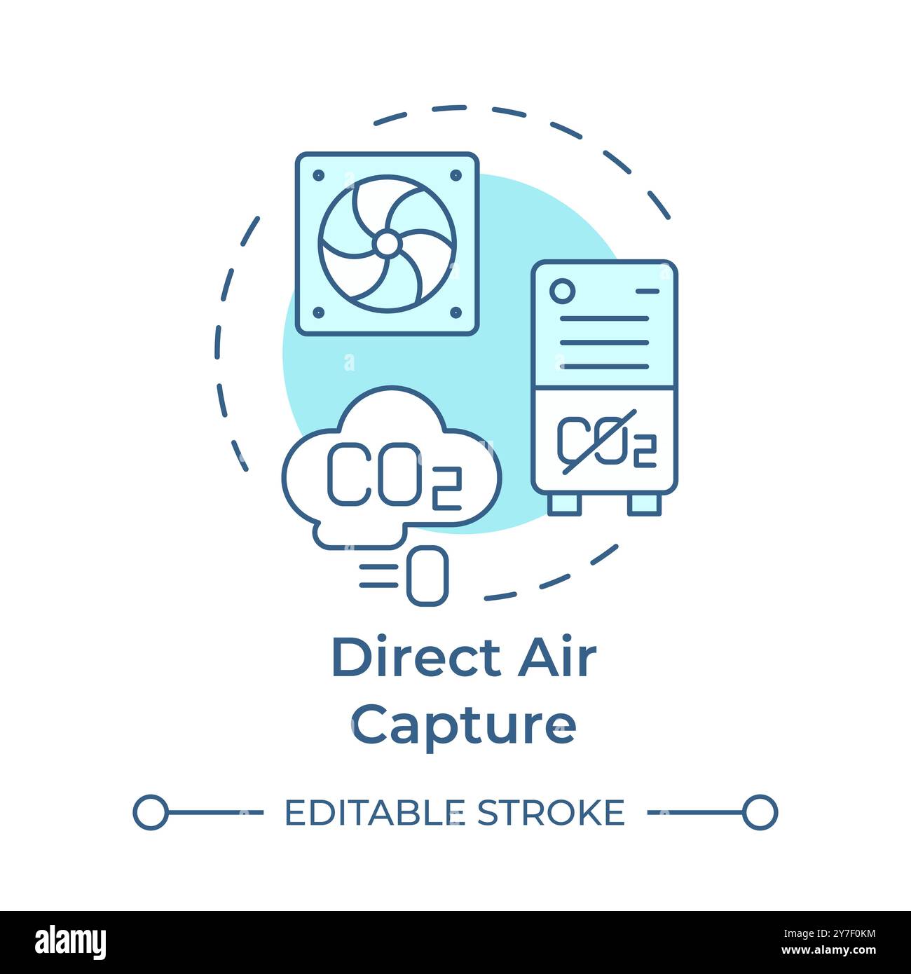 Direct air capture soft blue concept icon Stock Vector Image & Art - Alamy