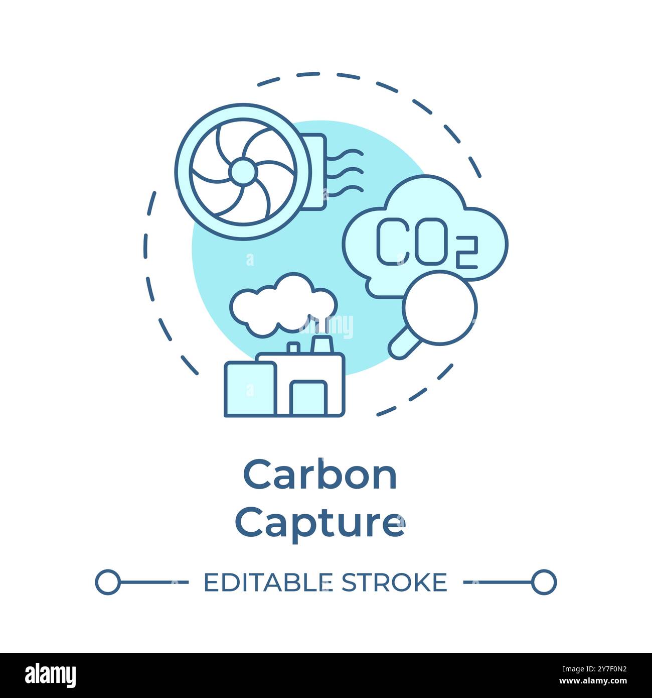 Carbon capture soft blue concept icon Stock Vector Image & Art - Alamy