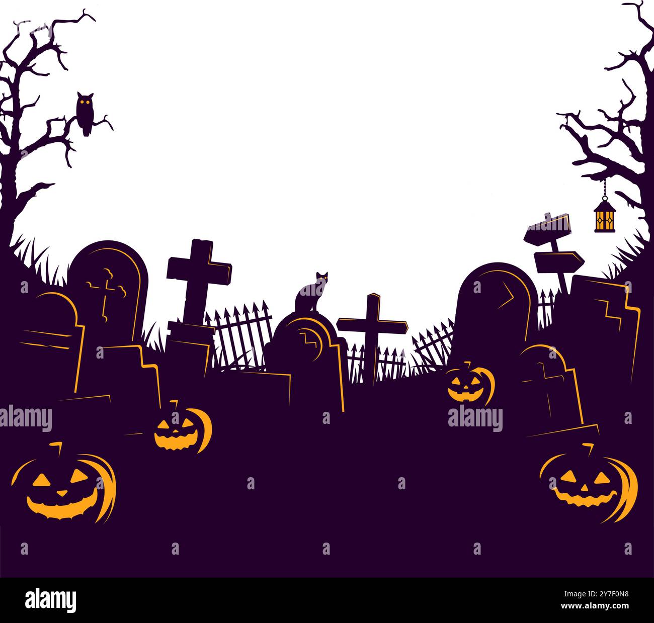 Halloween motif graveyard vector illustration Stock Vector Image & Art - Alamy