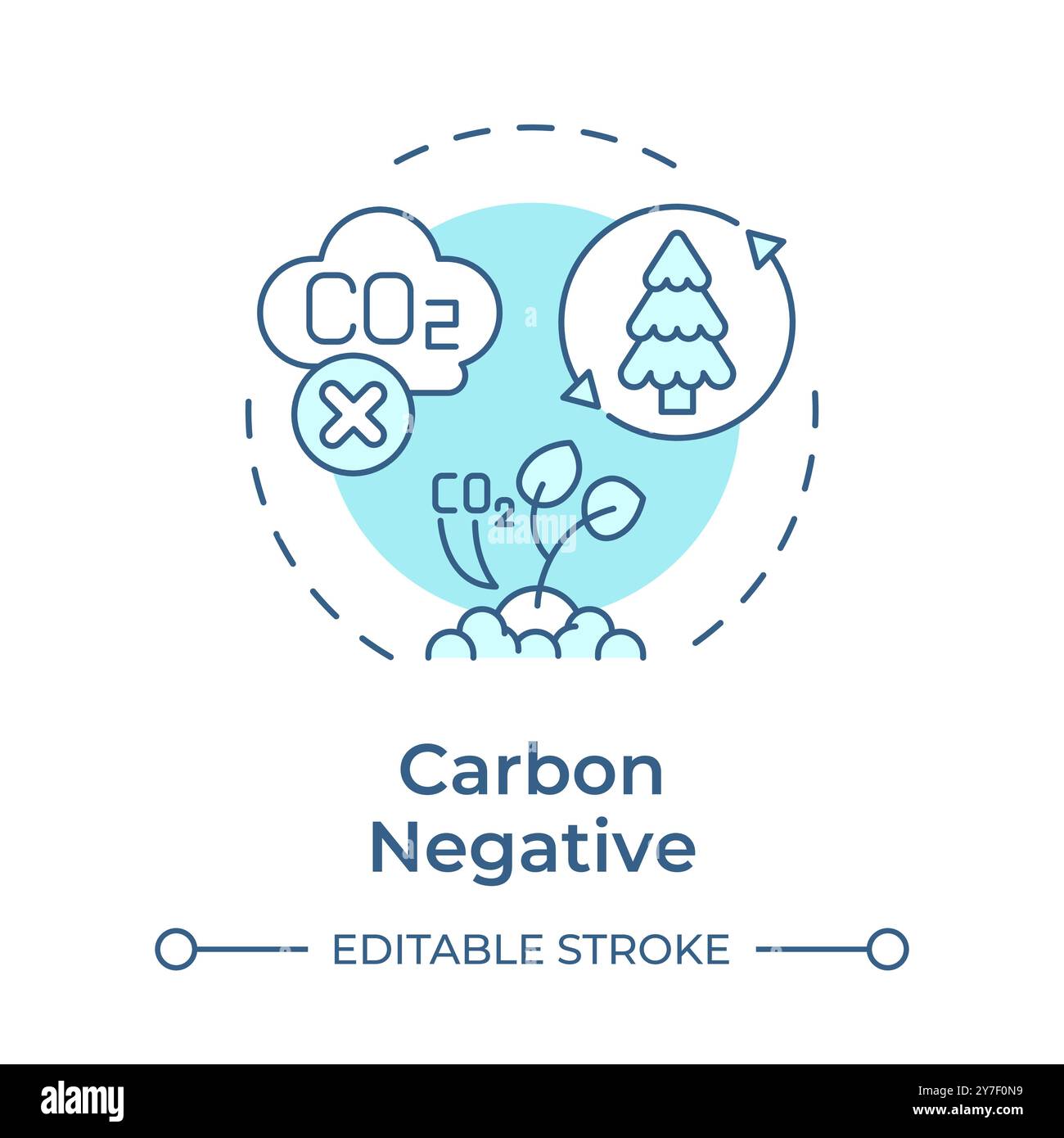Carbon negative soft blue concept icon Stock Vector Image & Art - Alamy