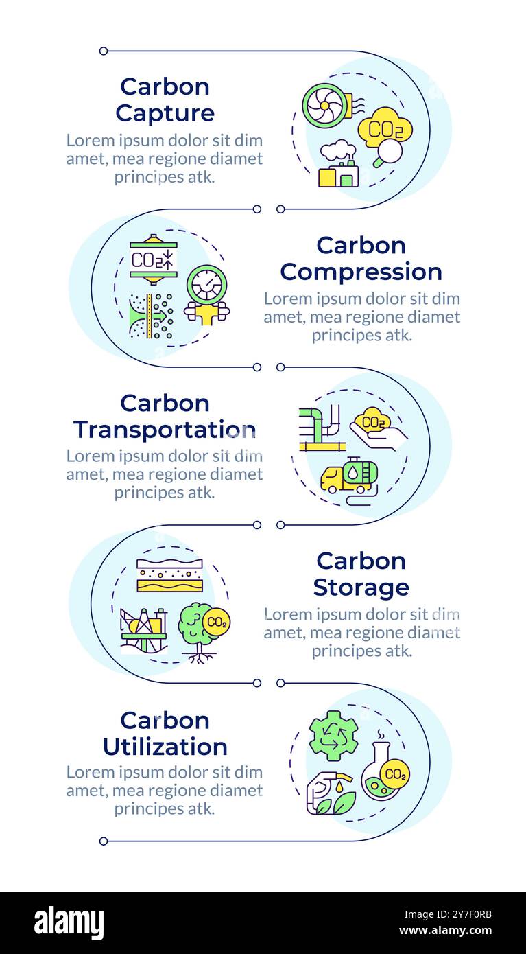Carbon capture methodology infographic vertical sequence Stock Vector ...