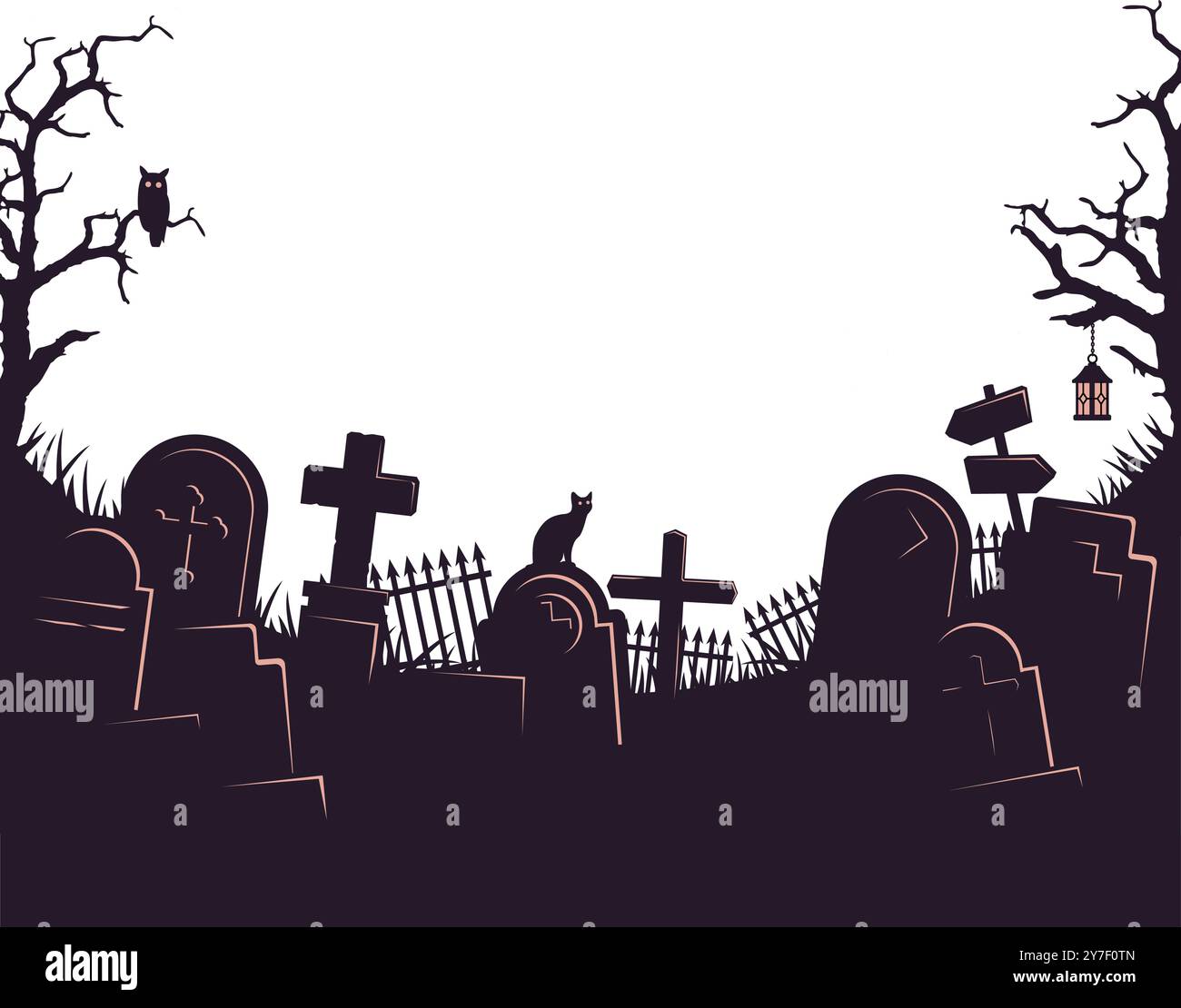 Halloween motif graveyard vector illustration Stock Vector Image & Art ...
