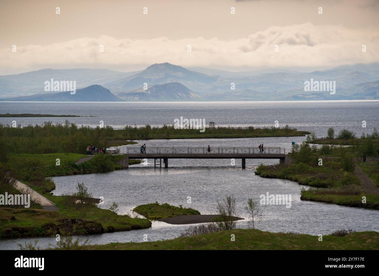 The Lake at Thingvellir National Park, Valhallarvegur, Iceland on a ...