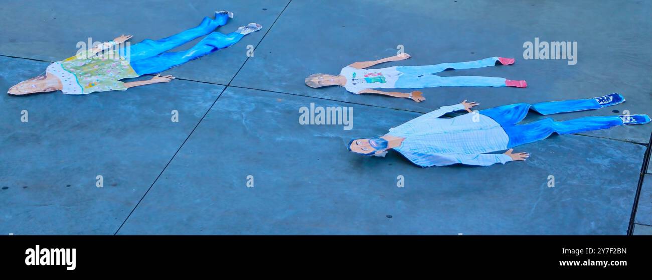 Flying People self portrait kites being flown outside the Botin Centre ...