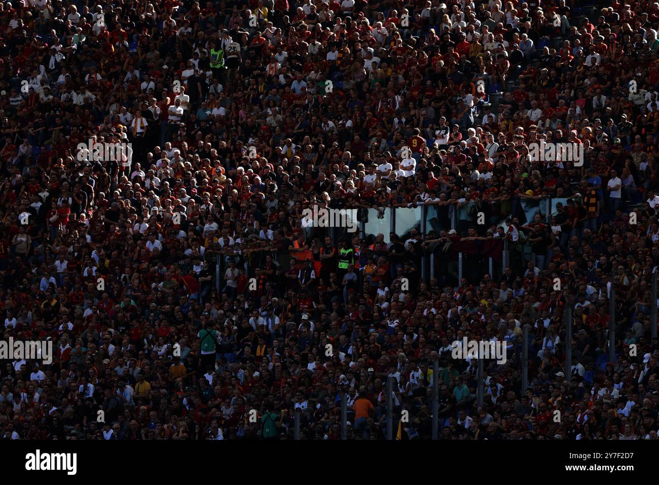 Rome, Italy 29.09.2024 : AS Roma fans during Italian football ...