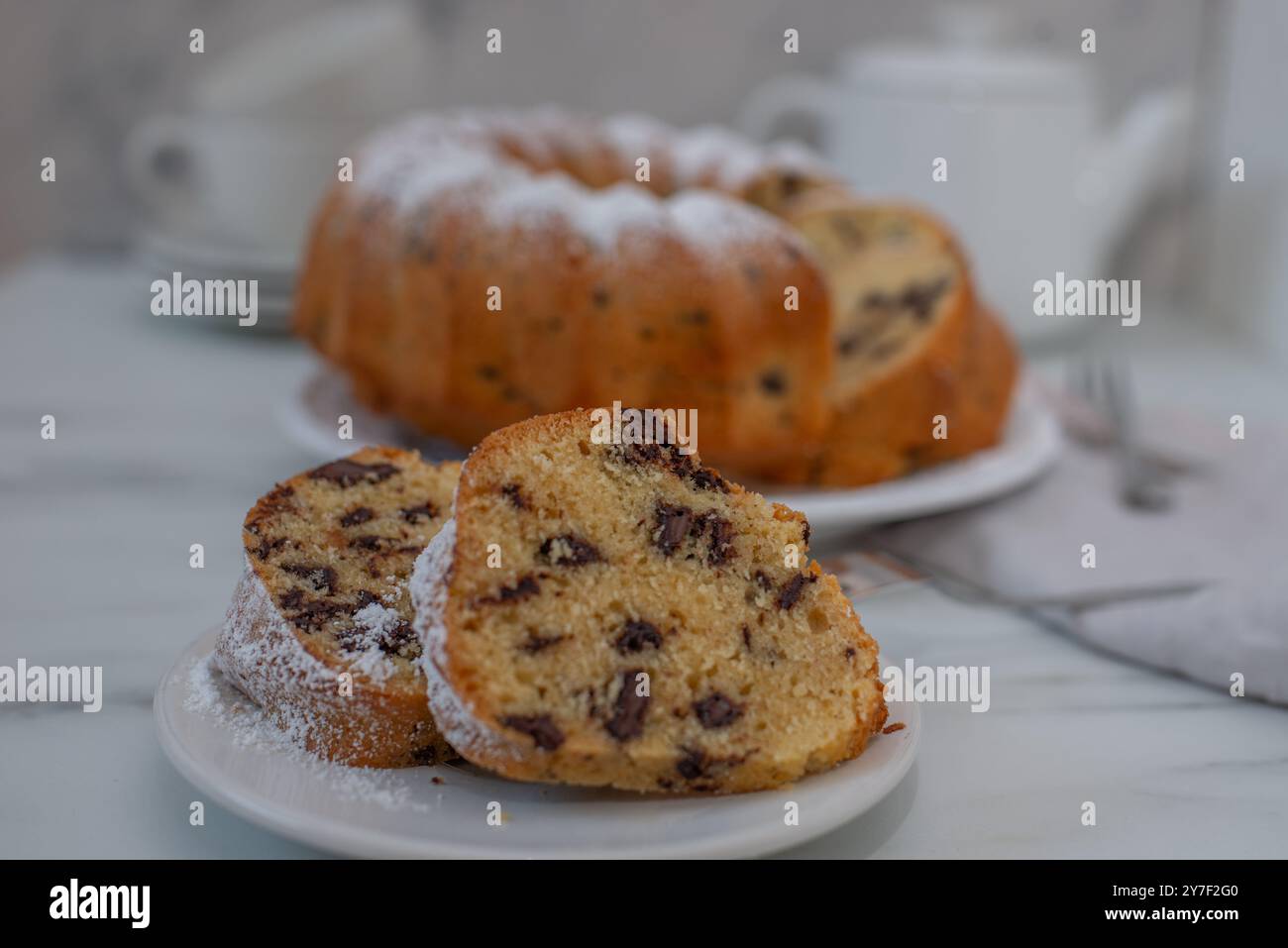 chocolate chip bundt cake Stock Photo - Alamy