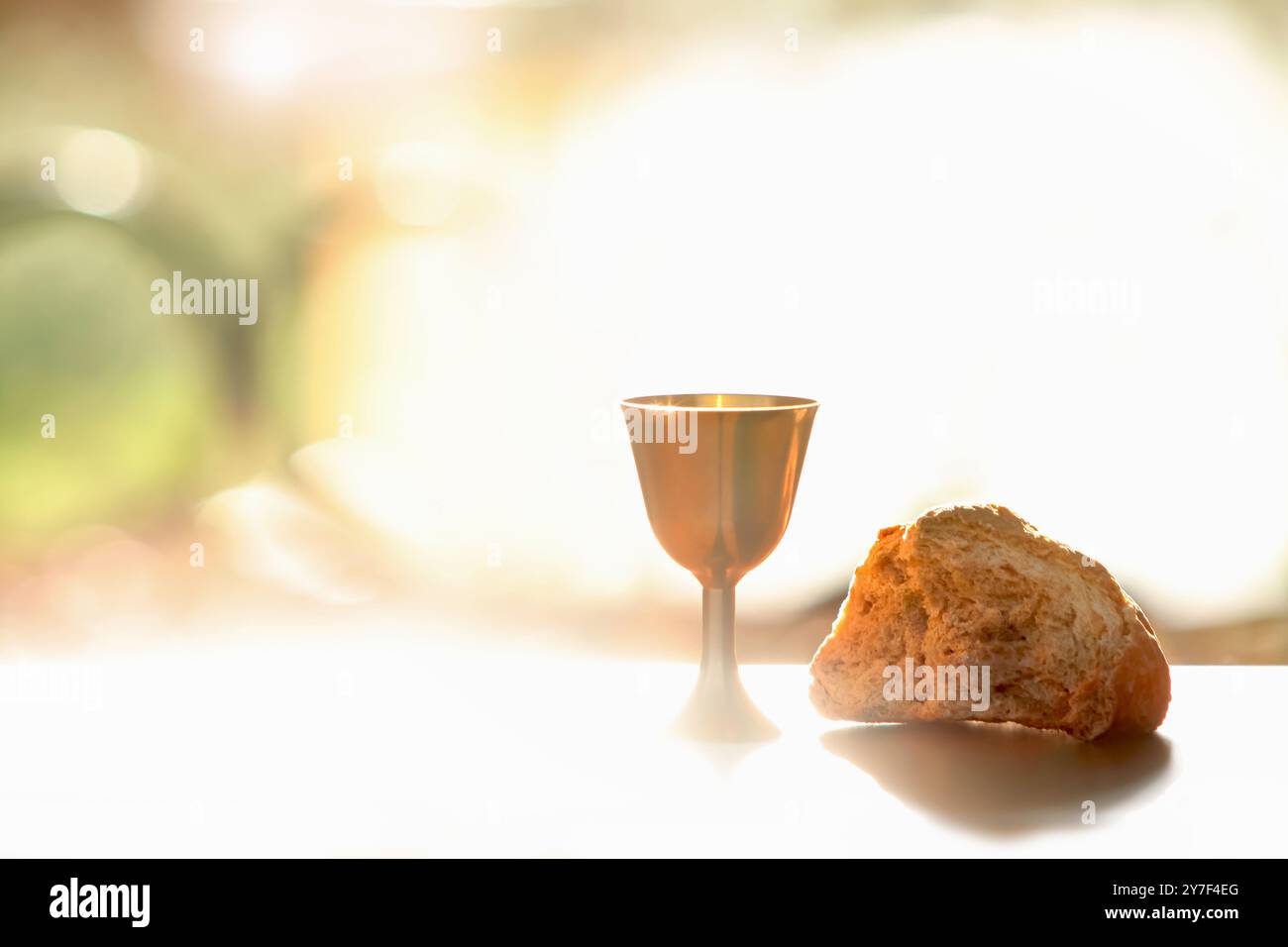 The Holy Communion bread and wine symbolizing the holy blood and body ...
