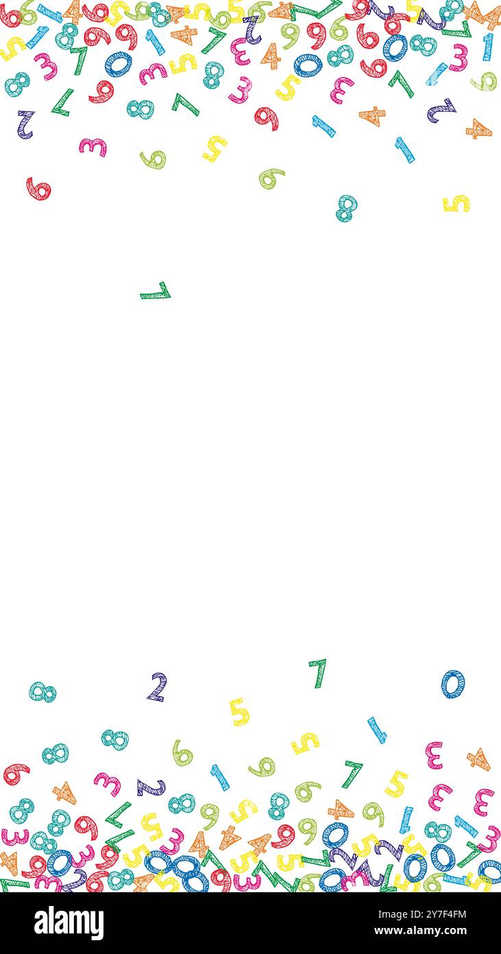 Scattered letters of latin alphabet. Colorful childish floating ...