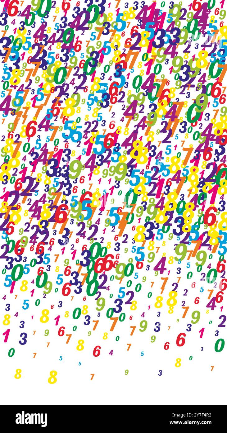 Concept of school background. Colorful childish numbers and digits ...