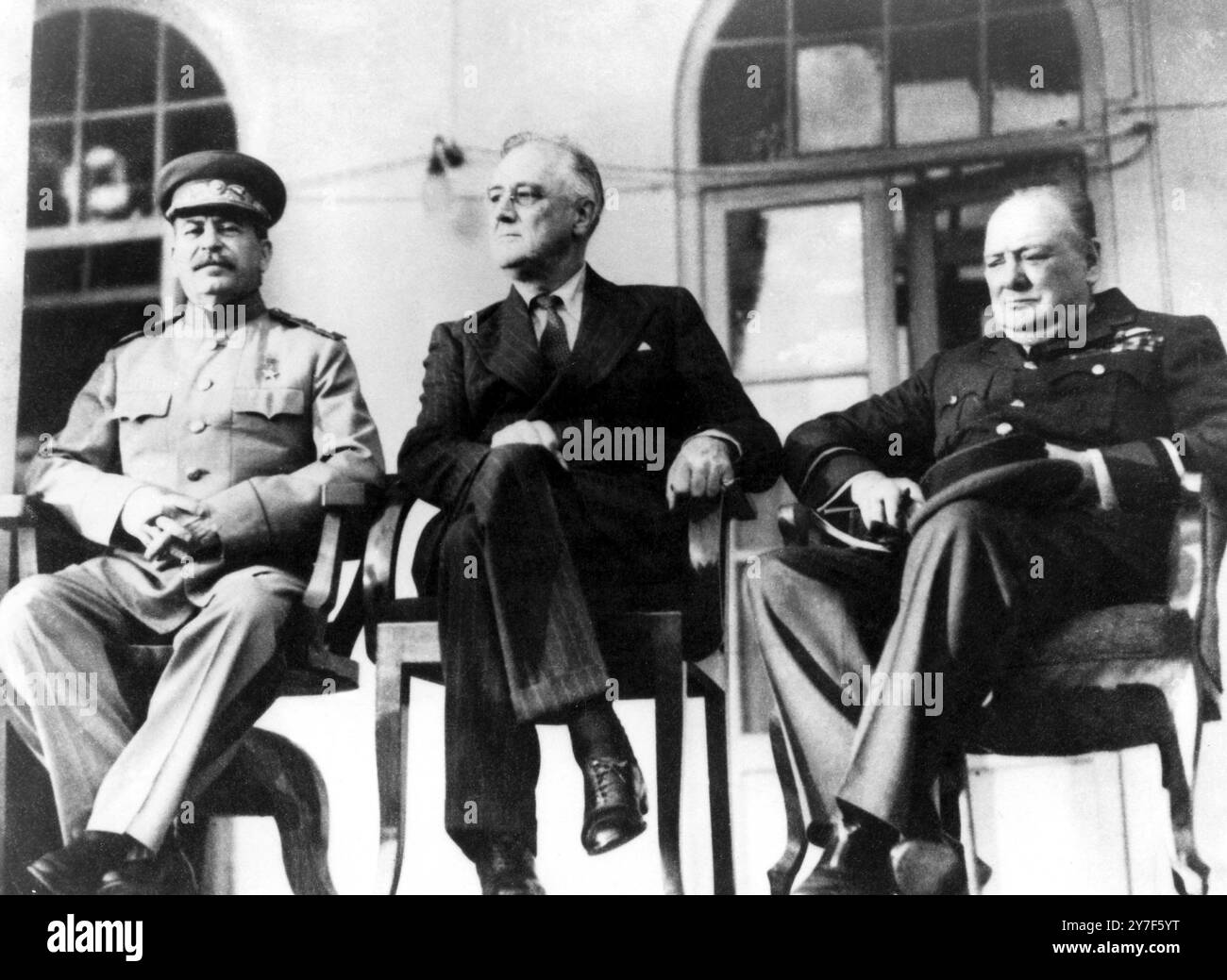 An historic picture, the meeting in Teheran of Marshal Stalin (left ...