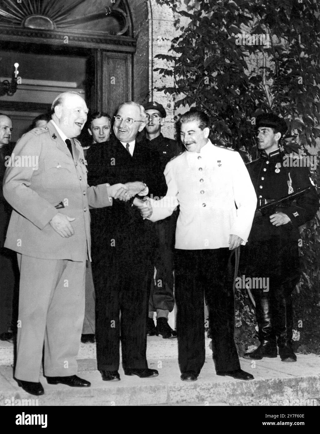 Potsdam Conference Germany 1945 Churchill left, Truman centre and ...