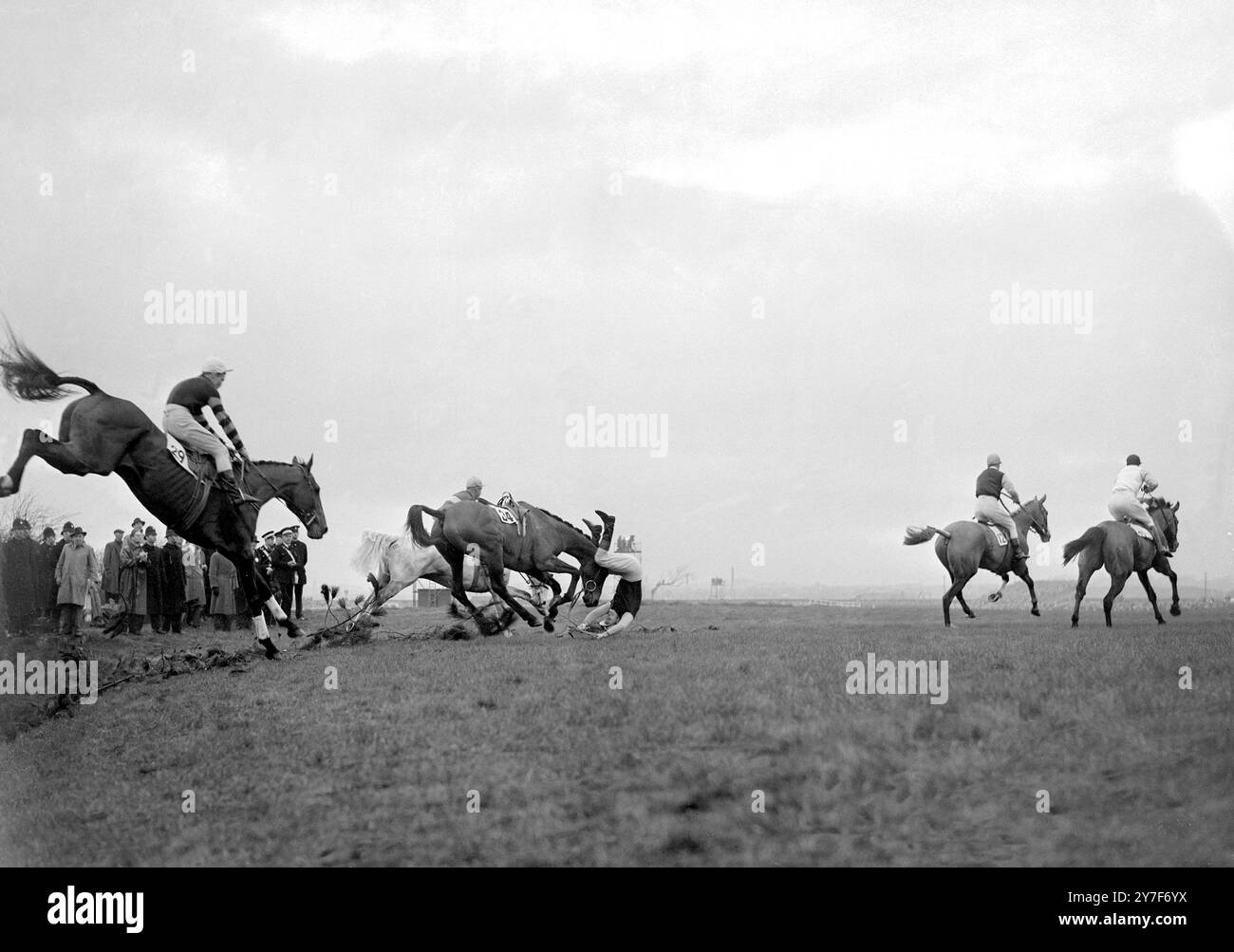 Uncle Barney (No.34) loses its jockey J Boddy and jumping behind (No.29 ...