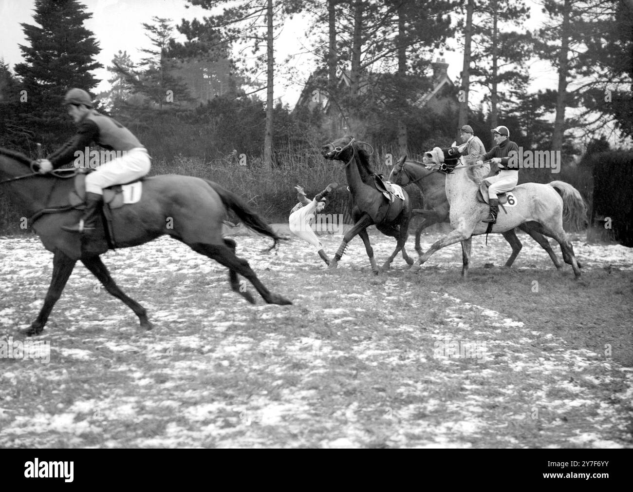 Split from his horse and doing the splits in mid air Mr Bill Rees is ...