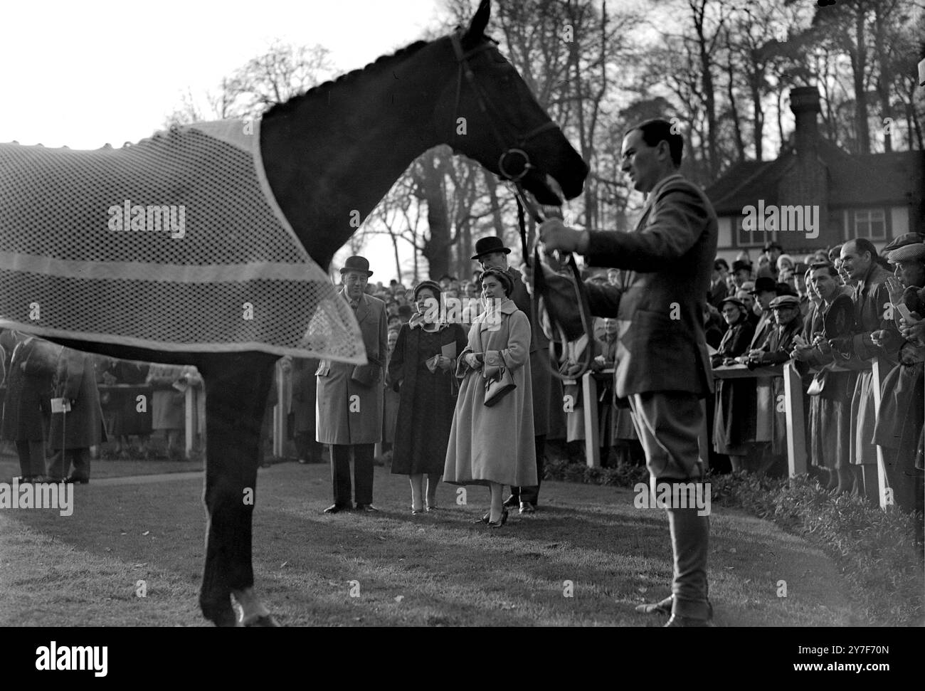 Queen Elizabeth the Queen Mother with her horse Double Star ridden by ...