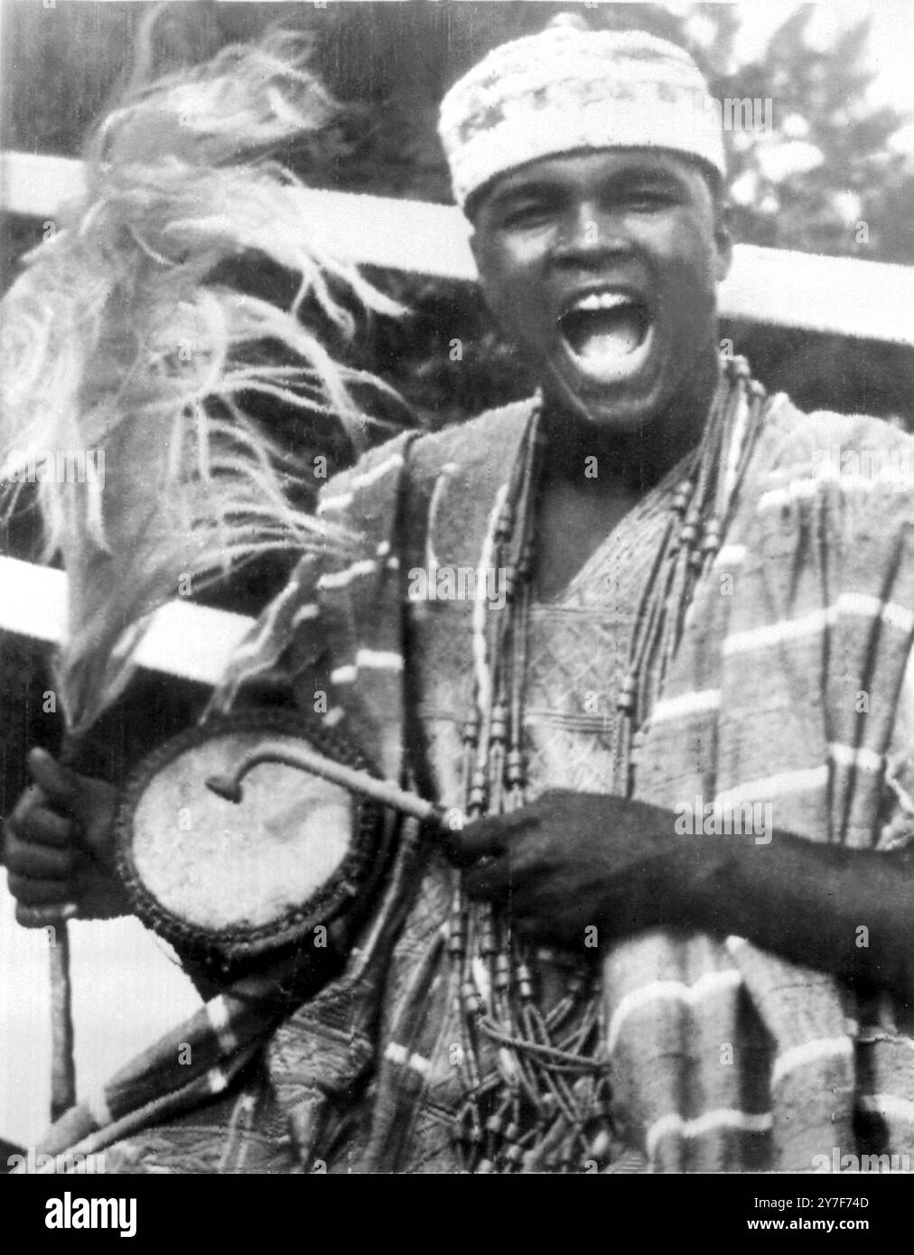 Muhammad Ali on a three day tour of Lagos, Nigeria is shown here clad ...