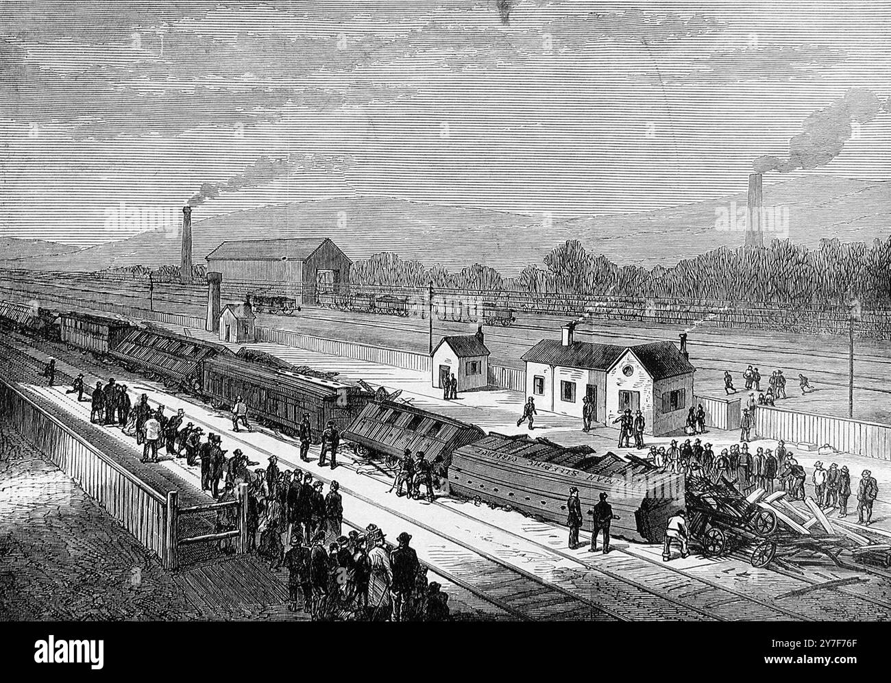 The Flying Scotsman accident at Henley Station 2nd December 1876 Stock ...