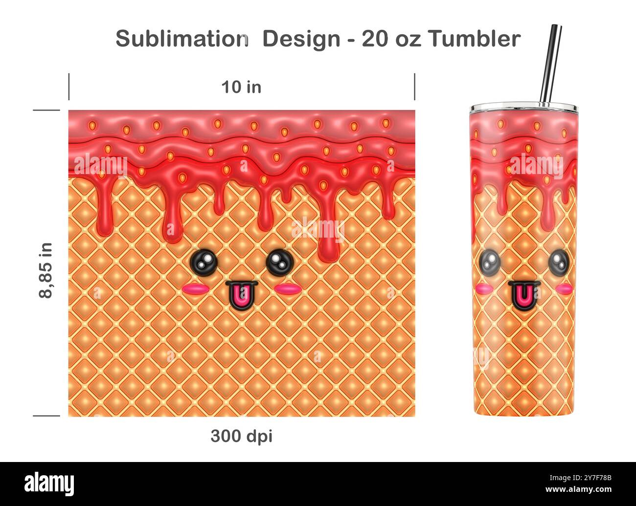 Kawaii ice cream illustration Cut Out Stock Images & Pictures - Alamy