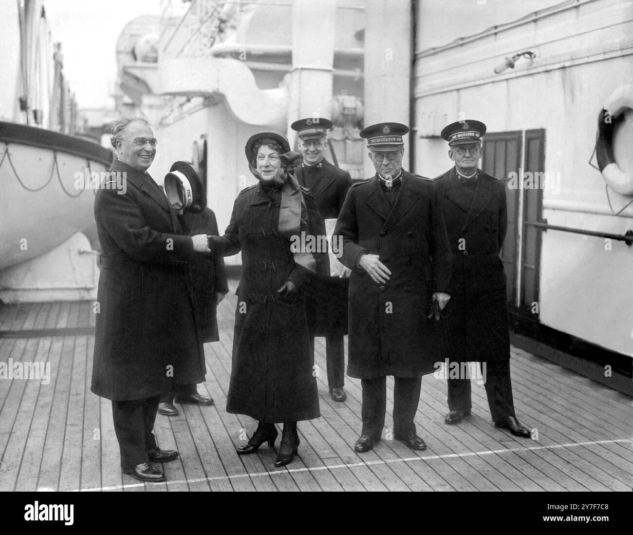 Salvation Army General Evangeline Booth being welcomed by Commissioner ...
