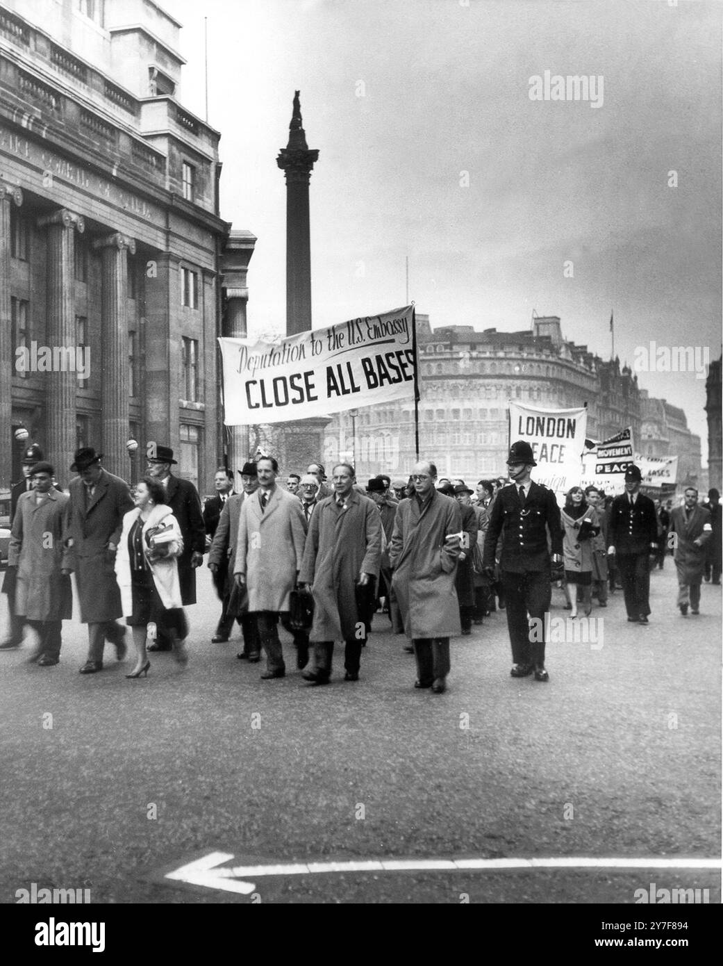 The Arrow Points The Way! The marchers leave Trafalgar Square en route ...