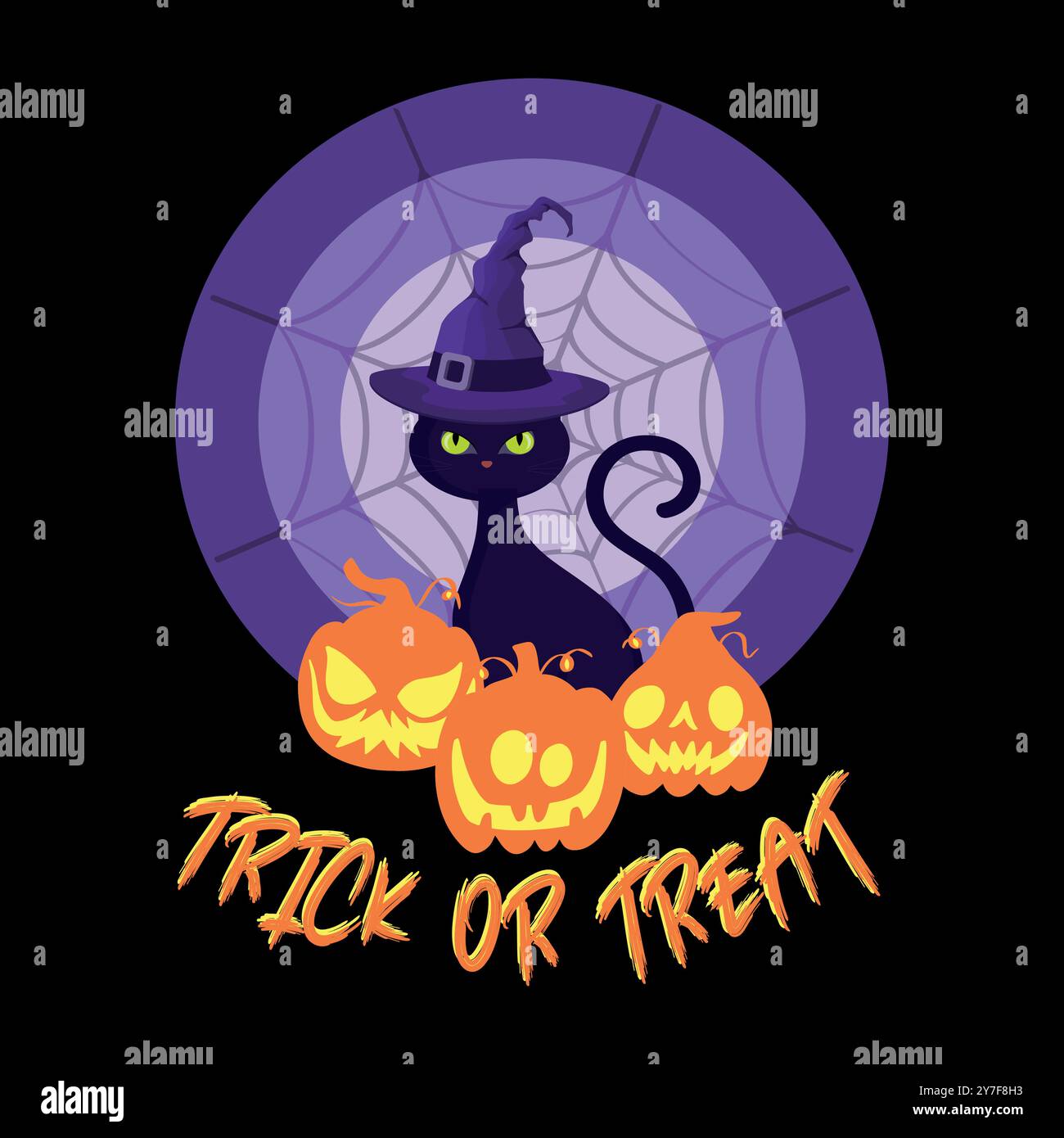 Trick or Treat, Halloween vector illustration Stock Vector Image & Art ...