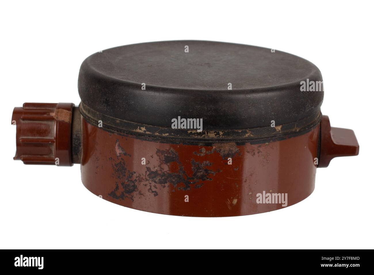 PMN soviet plastic bodied anti-personnel landmine. Isolated on white ...