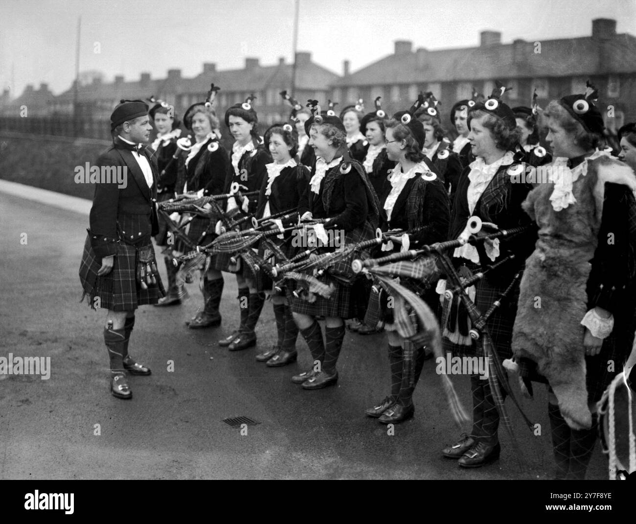 Pipe Major George Greenfield in full uniform of the Royal Scots ...