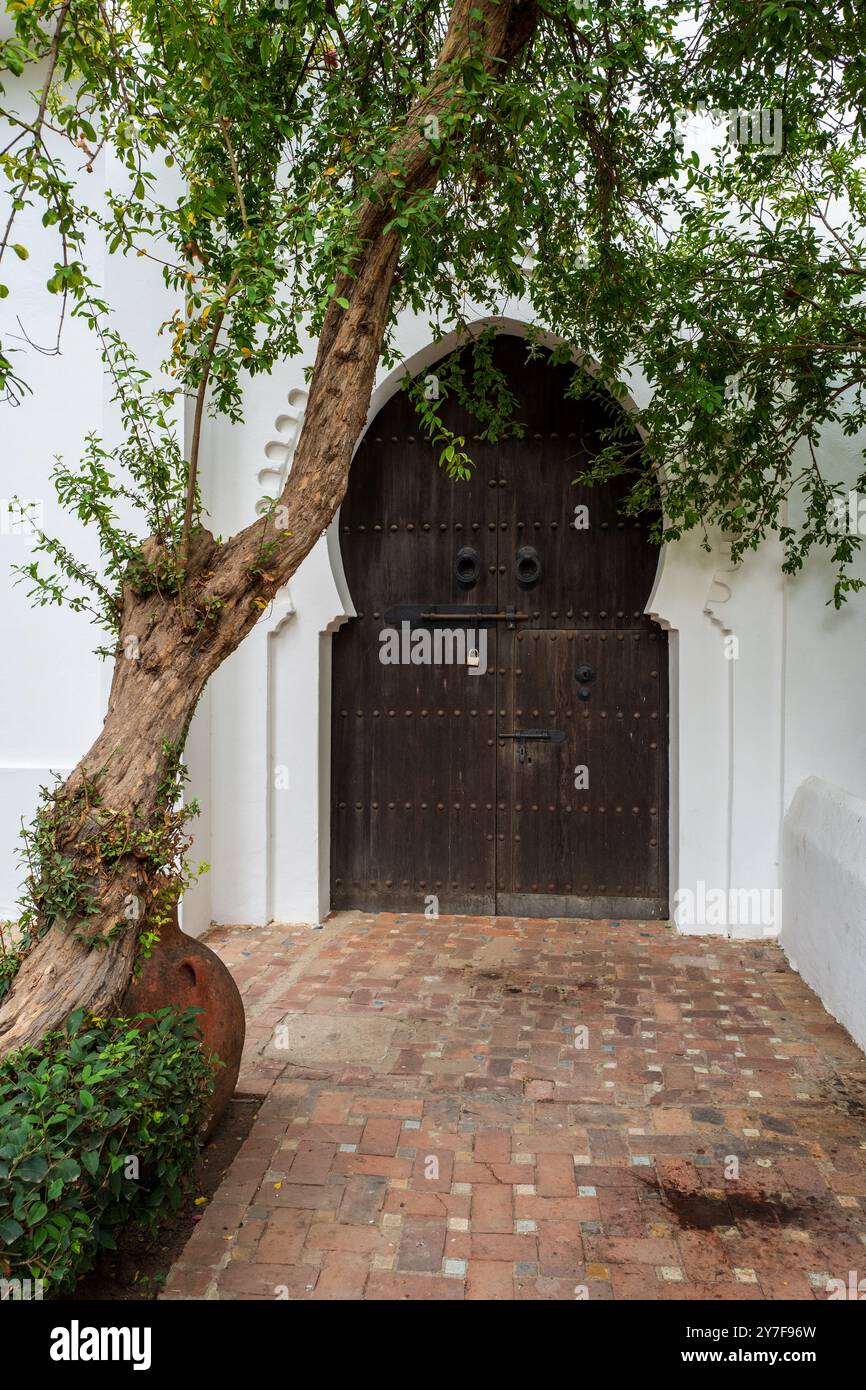 Typical Moorish doorway in the Kasbah Museum gardens, Tangier, Morocco ...
