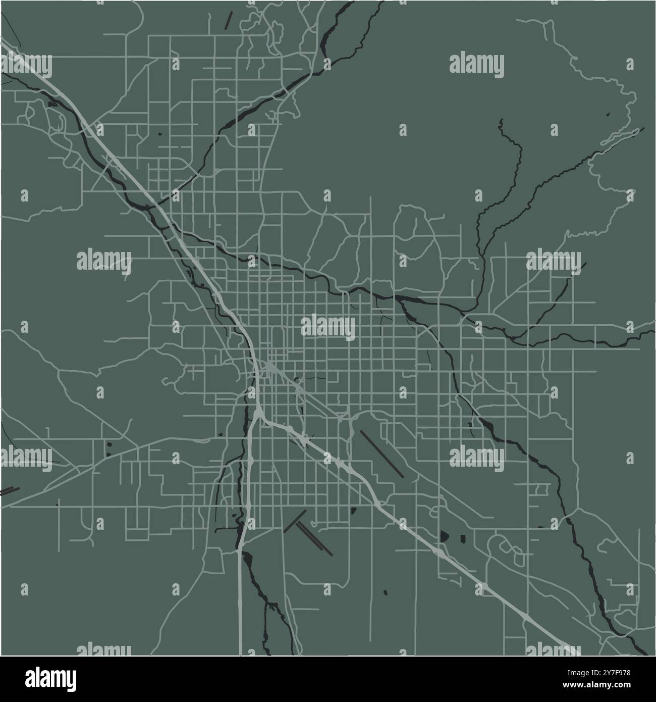 Map of Tucson in Arizona in a smooth dark style. Contains layered ...