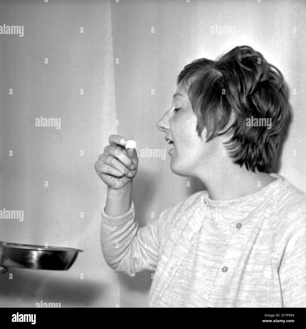 London: British holiday maker bound for Spain, Miss Celia Plummer takes ...