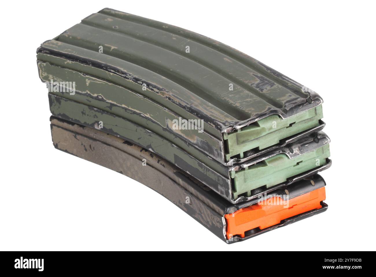 Standard issue 30-round M16 magazines isolated on white background ...
