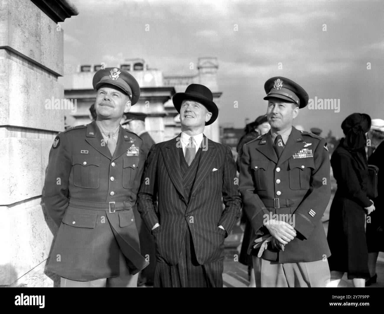 Major General Leon Johnson USA, Mr Arthur Henderson and Brig Gen Thomas ...