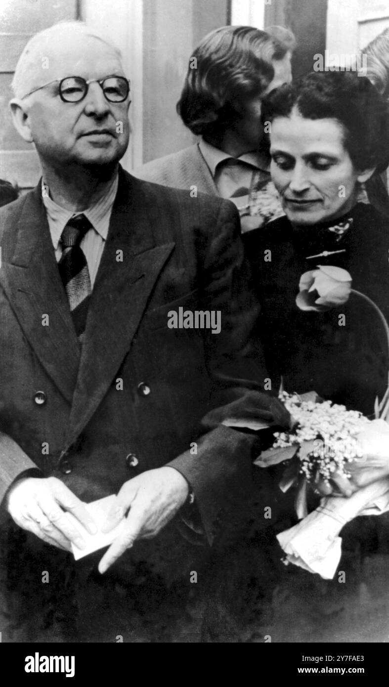 Erich Von Manstein and his wife standing in the yard of Schloss ...