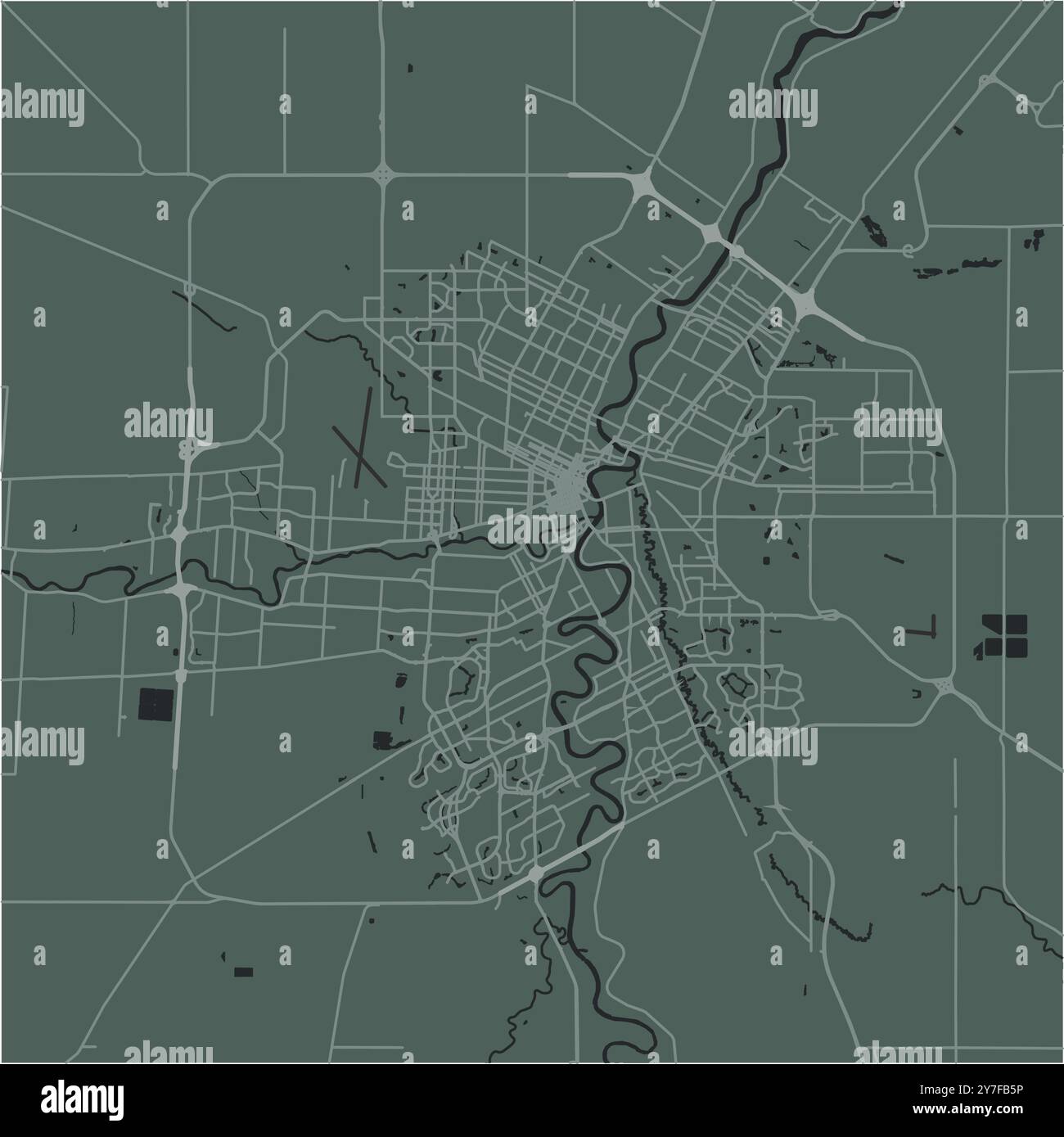 Map of Winnipeg in Canada in a smooth dark style. Contains layered ...