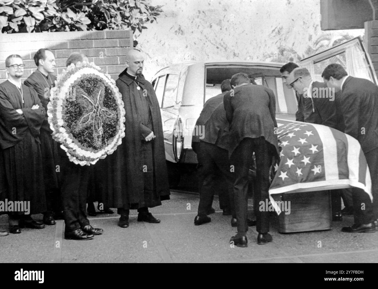 San Fransisco California, Anton LaVey, fourth from left, stands ...